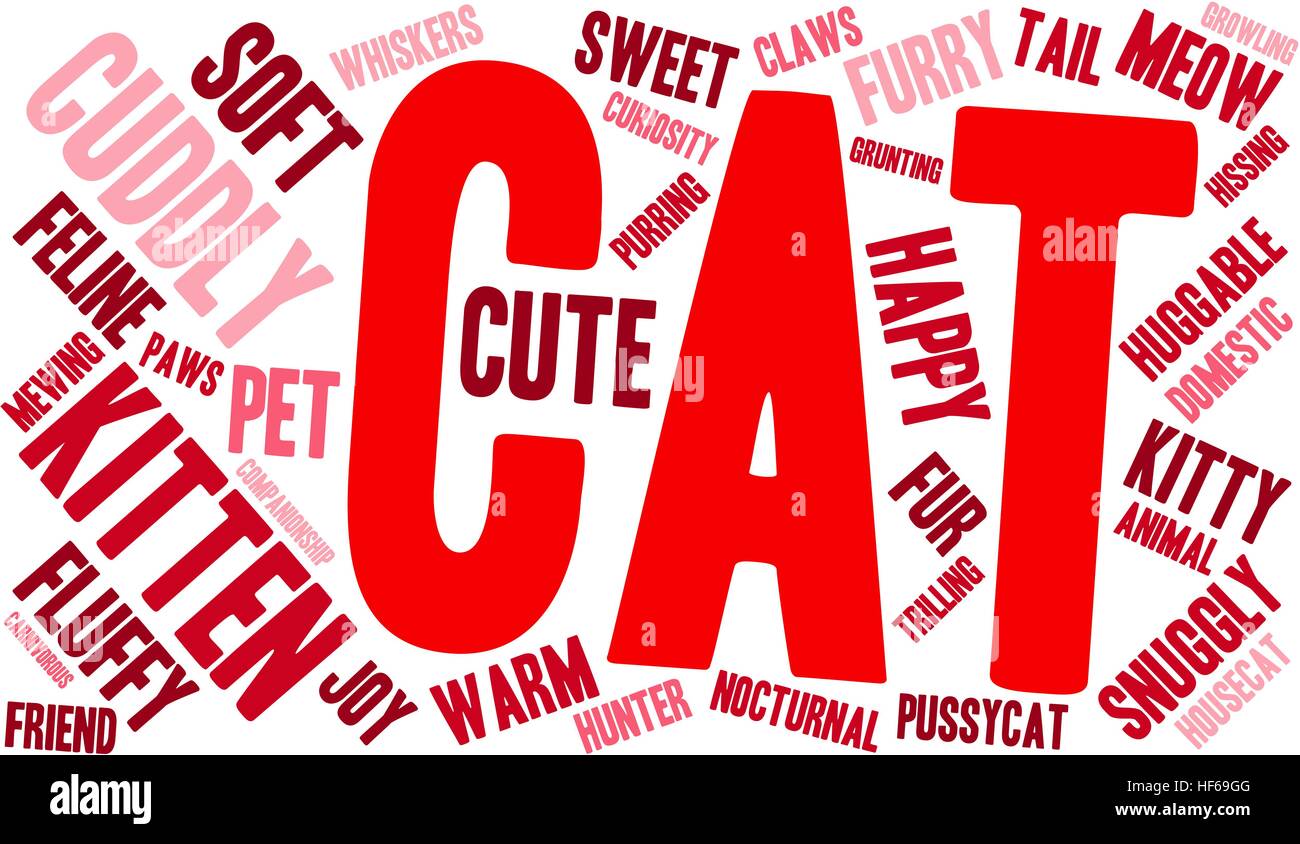 Cat word cloud on a white background Stock Vector Image & Art - Alamy