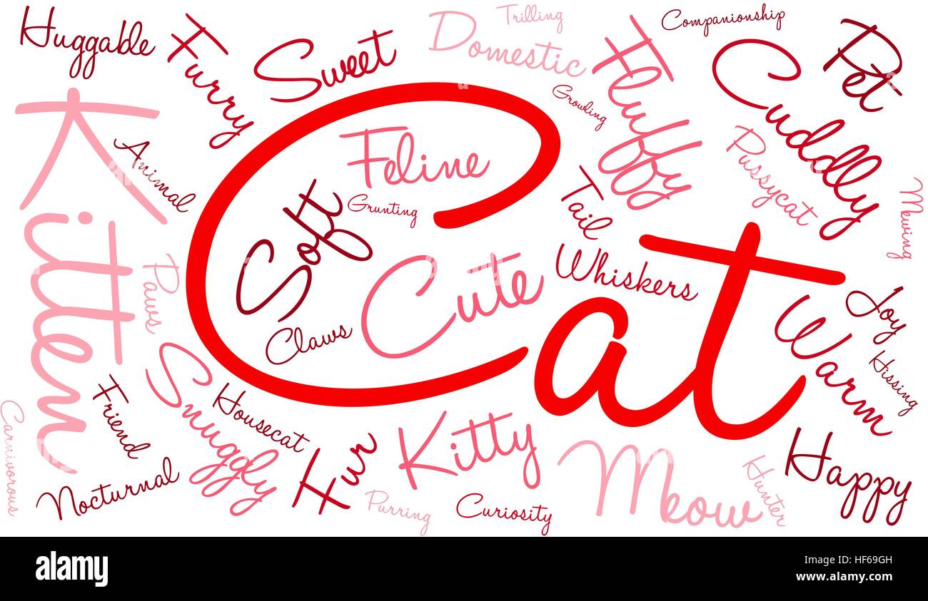 Cat word cloud on a white background Stock Vector Image & Art - Alamy