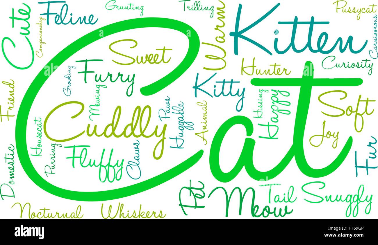 Cat word cloud on a white background Stock Vector Image & Art - Alamy