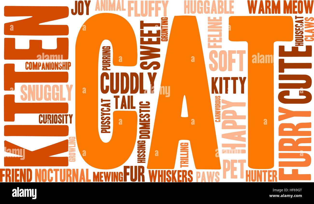 Cat word cloud on a white background Stock Vector Image & Art - Alamy