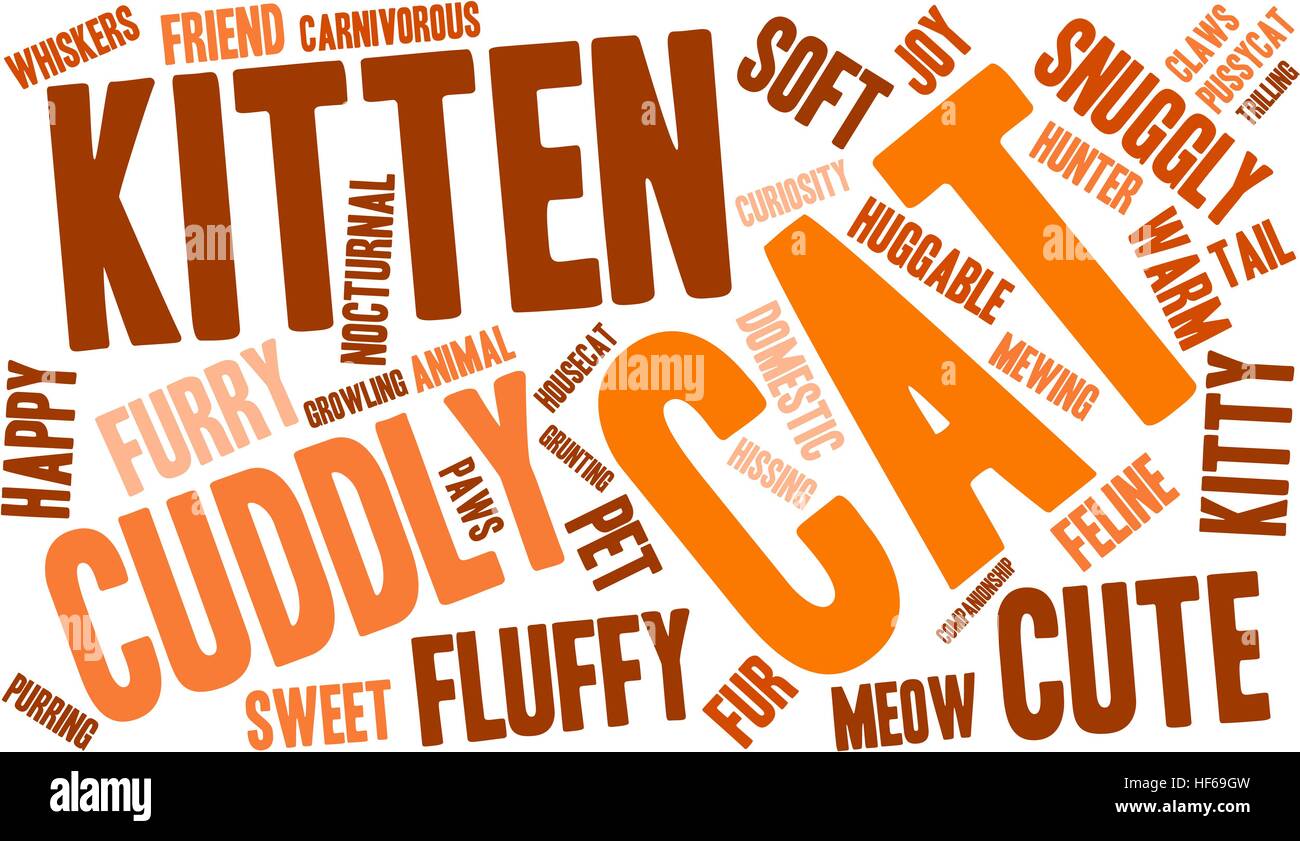 Cat word cloud on a white background Stock Vector Image & Art - Alamy