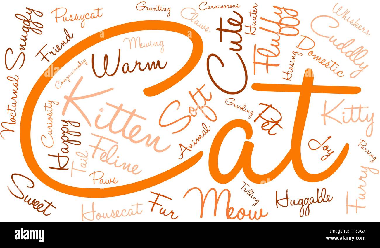 Cat word cloud on a white background Stock Vector Image & Art - Alamy