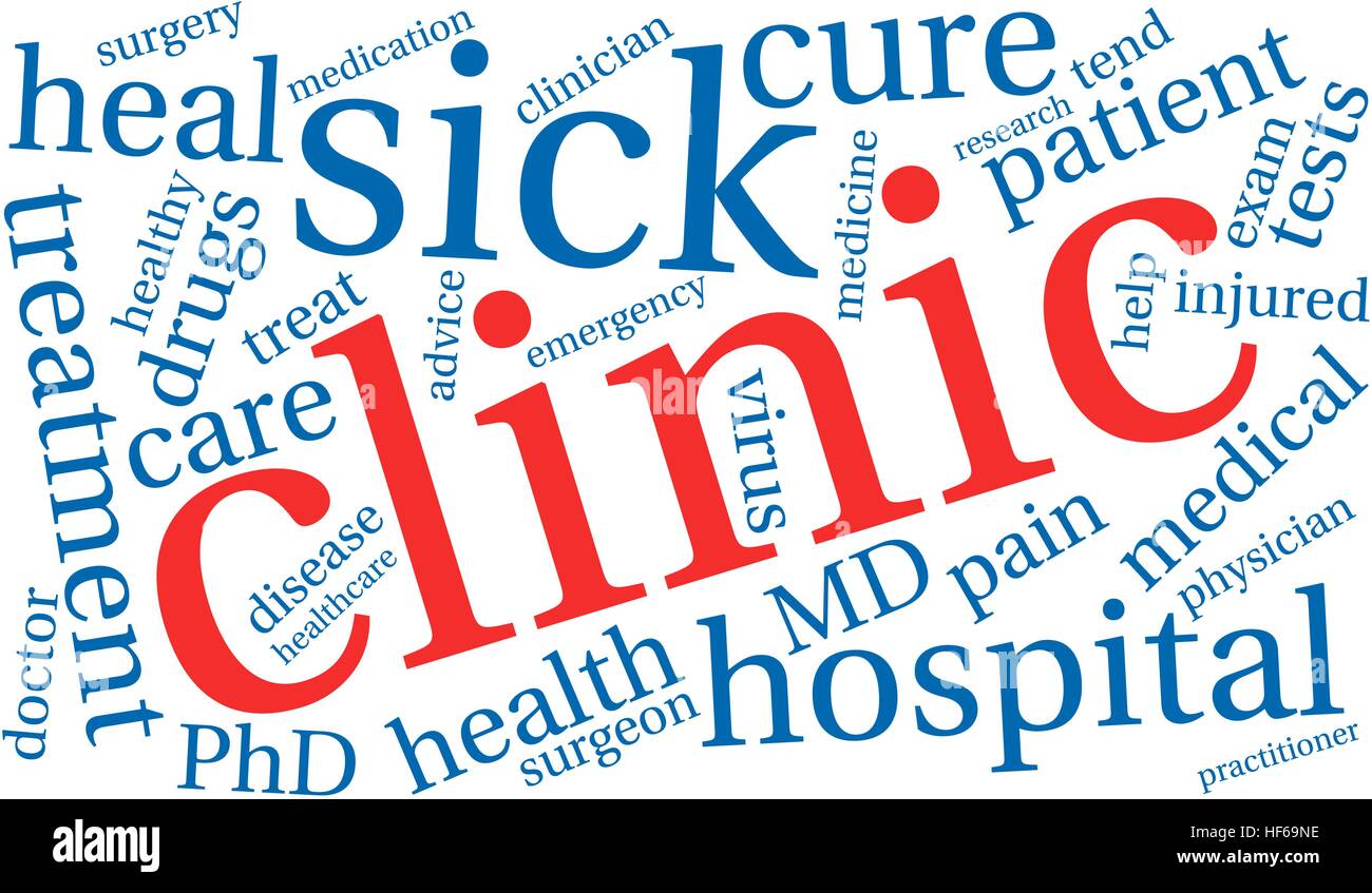 Clinic word cloud on a white background Stock Vector Image & Art - Alamy