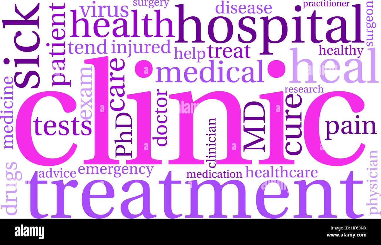 Clinic word cloud on a white background Stock Vector Image & Art - Alamy