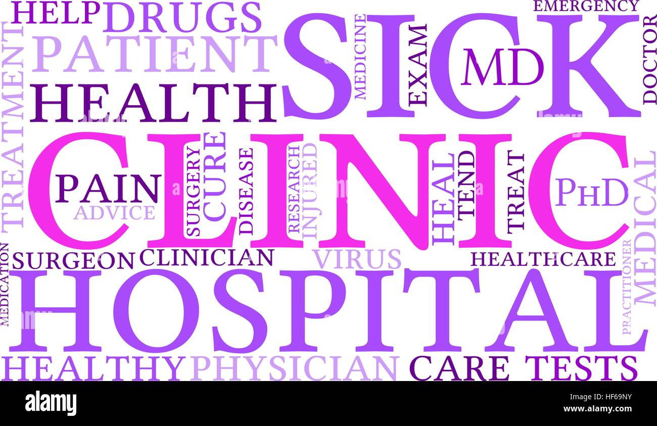 Clinic word cloud on a white background Stock Vector Image & Art - Alamy