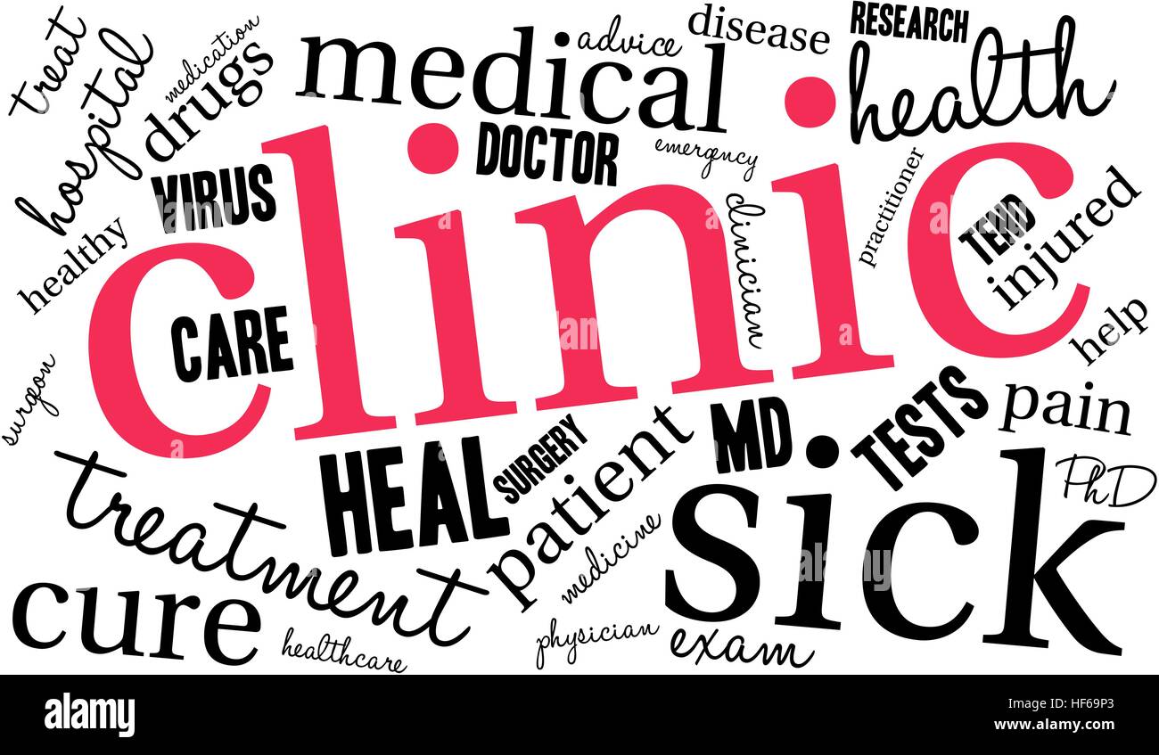 Clinic word cloud on a white background Stock Vector Image & Art - Alamy