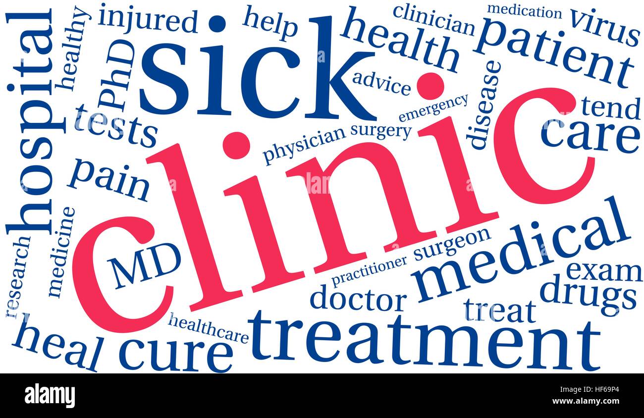 Clinic word cloud on a white background Stock Vector Image & Art - Alamy