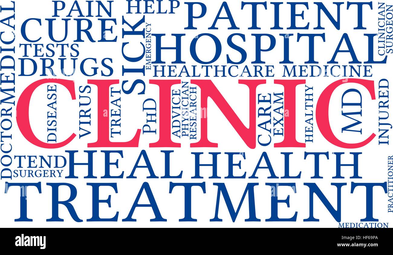 Clinic word cloud on a white background Stock Vector Image & Art - Alamy