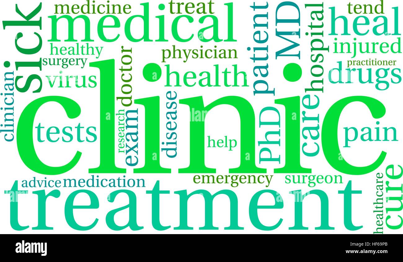 Clinic word cloud on a white background Stock Vector Image & Art - Alamy