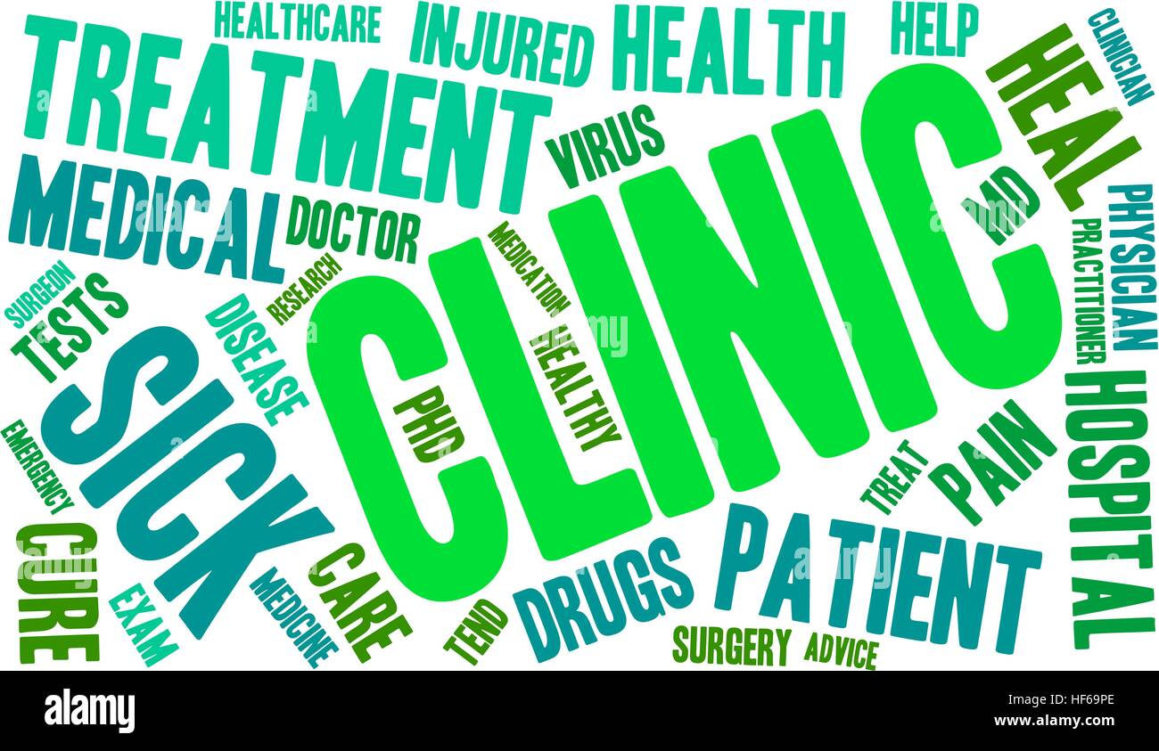 Clinic word cloud on a white background Stock Vector Image & Art - Alamy