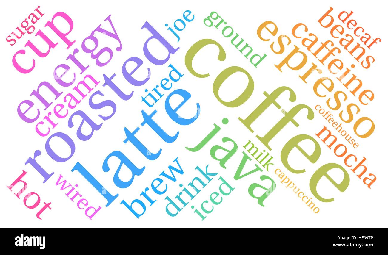 Coffee word cloud on a white background Stock Vector Image & Art - Alamy