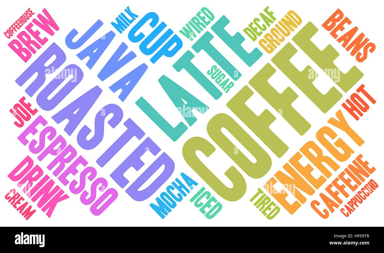 Coffee word cloud on a white background Stock Vector Image & Art - Alamy