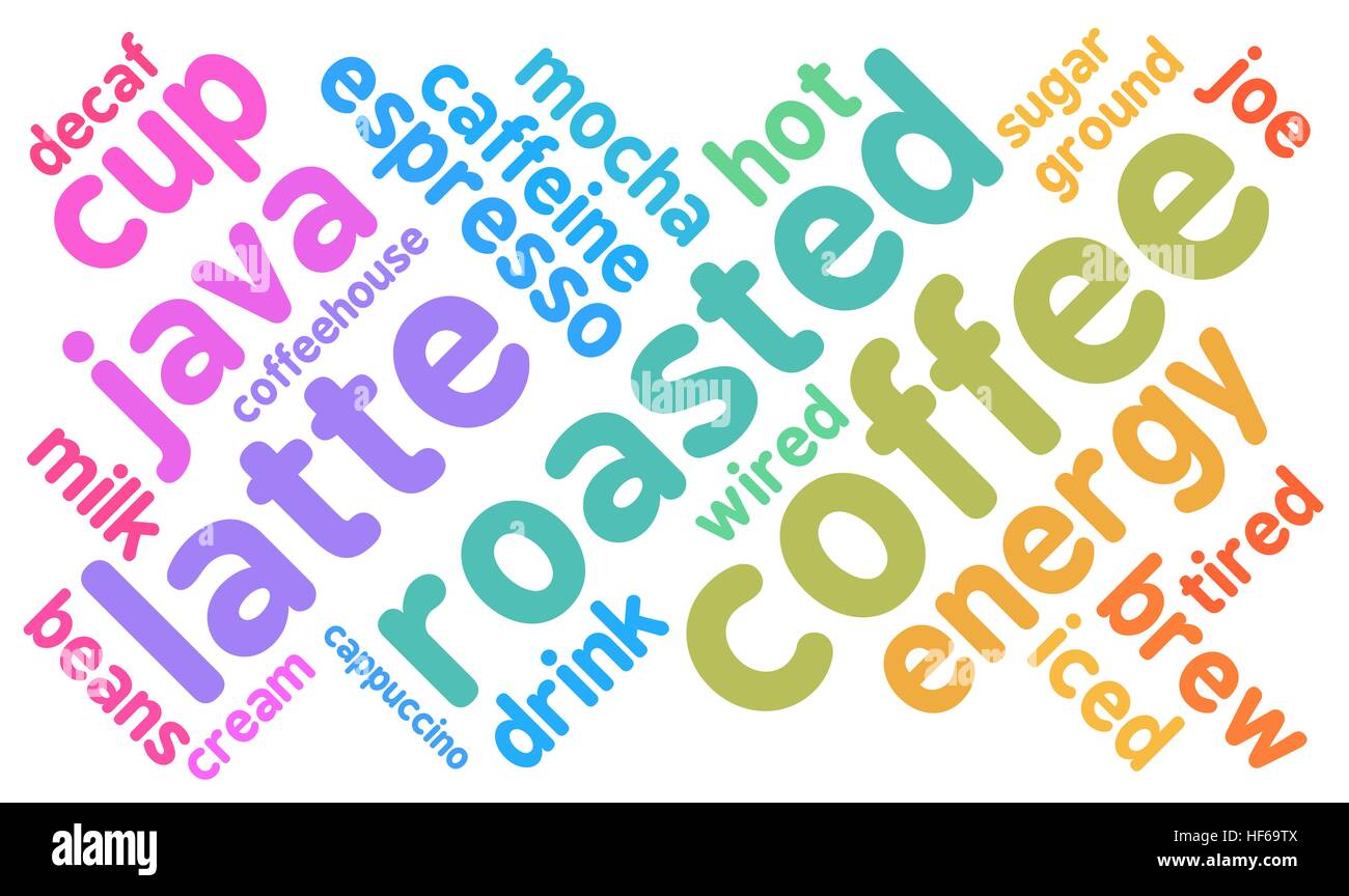 Coffee word cloud on a white background Stock Vector Image & Art - Alamy
