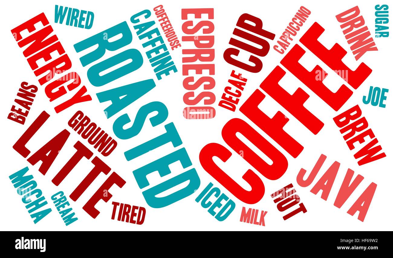 Coffee word cloud on a white background Stock Vector Image & Art - Alamy