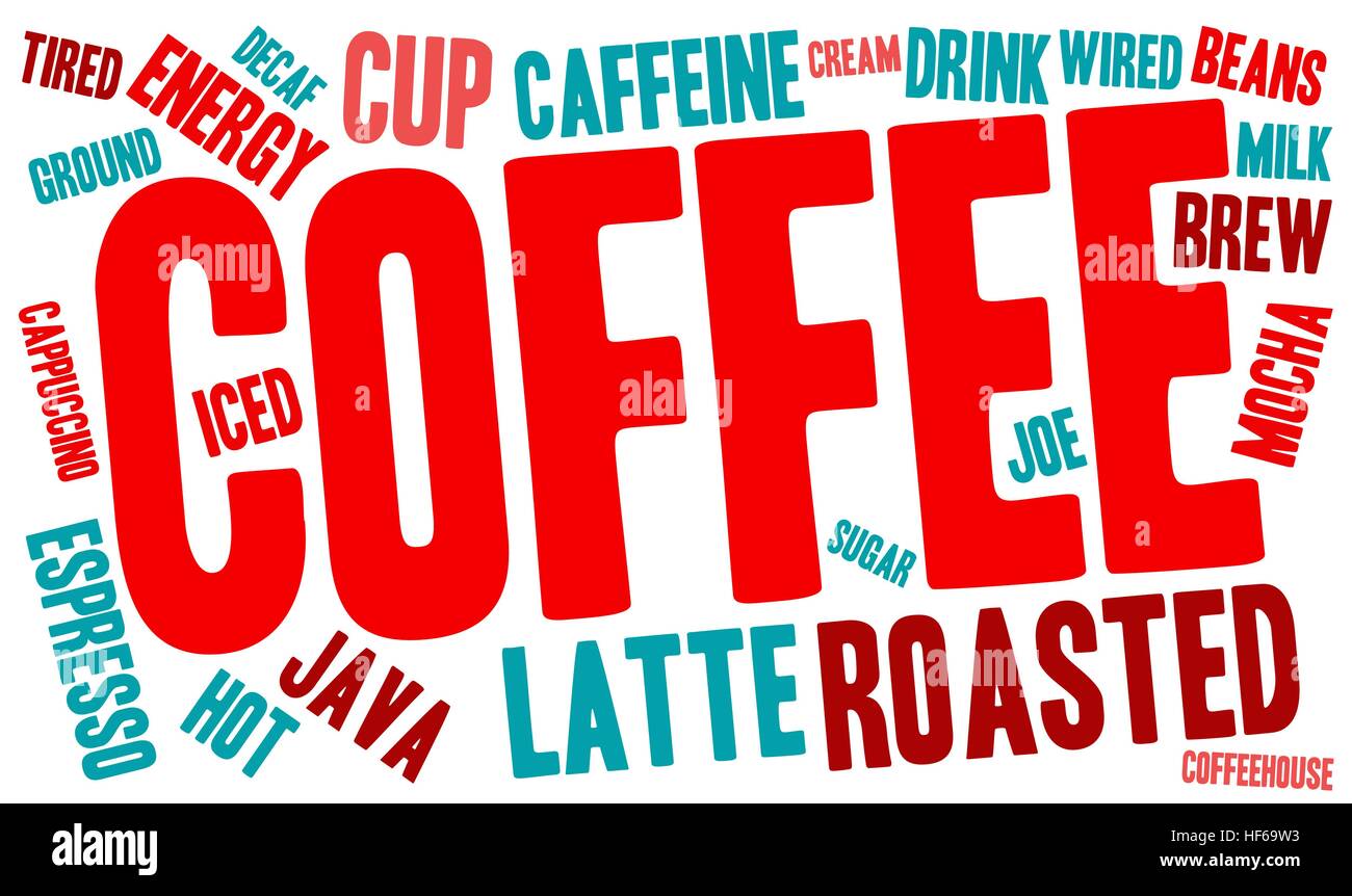 Coffee word cloud on a white background Stock Vector Image & Art - Alamy