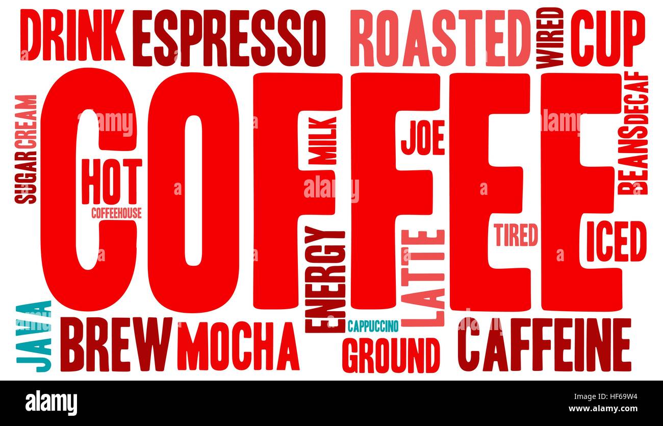 Coffee word cloud on a white background Stock Vector Image & Art - Alamy