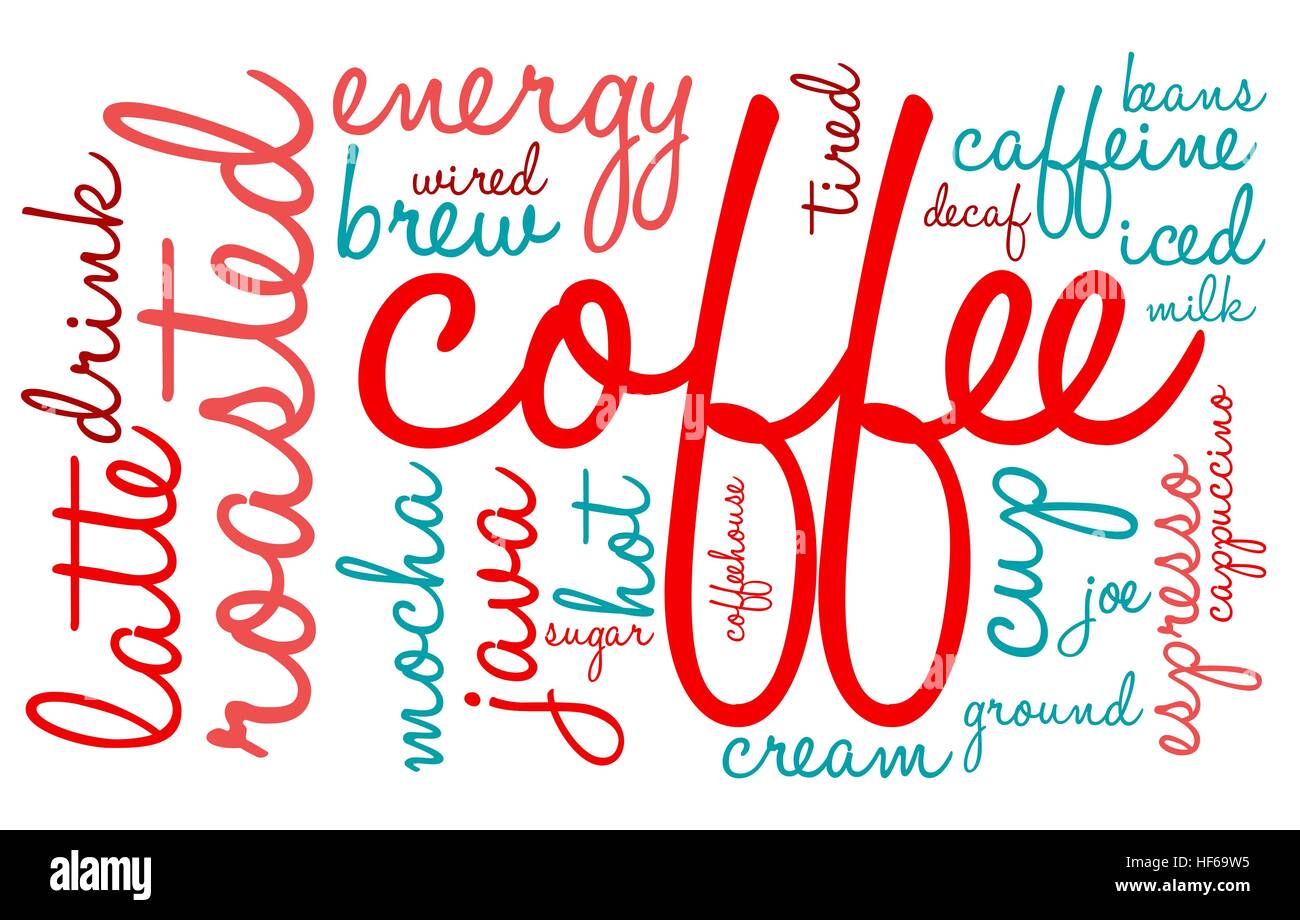 Coffee word cloud on a white background Stock Vector Image & Art - Alamy