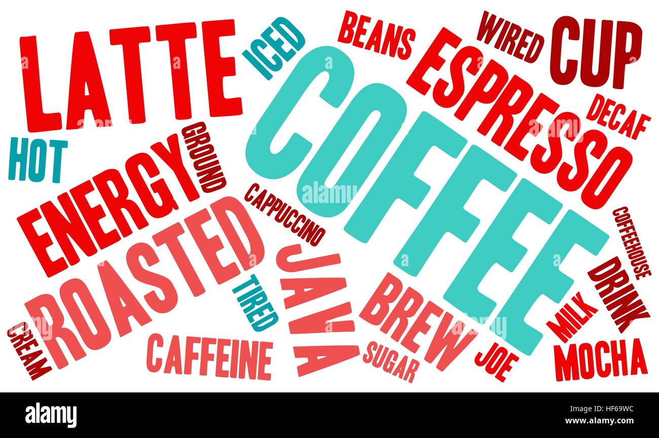 Coffee word cloud on a white background Stock Vector Image & Art - Alamy