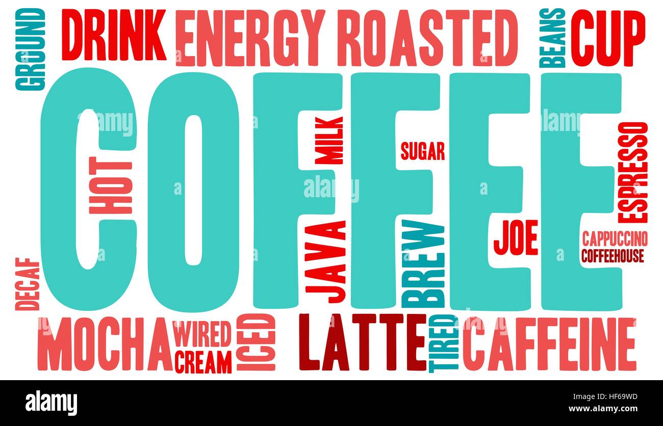 Coffee word cloud on a white background Stock Vector Image & Art - Alamy