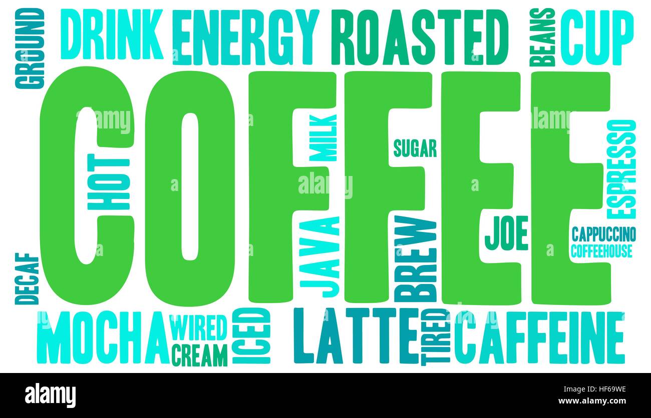 Coffee word cloud on a white background Stock Vector Image & Art - Alamy