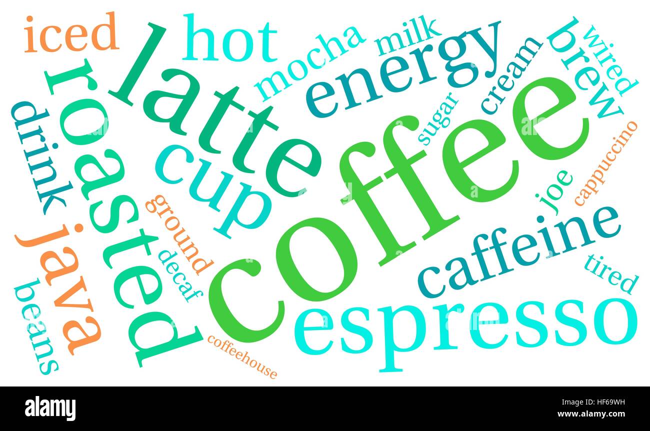 Coffee word cloud on a white background Stock Vector Image & Art - Alamy