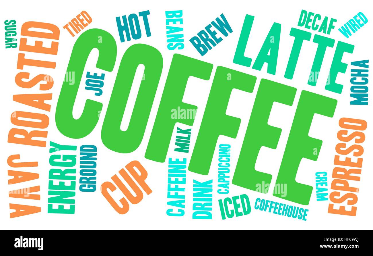 Coffee word cloud on a white background Stock Vector Image & Art - Alamy