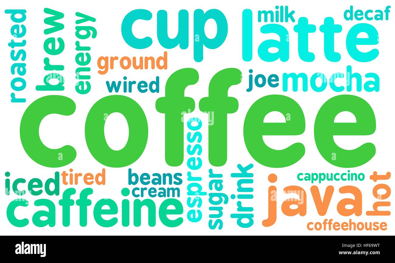 Coffee word cloud on a white background Stock Vector Image & Art - Alamy