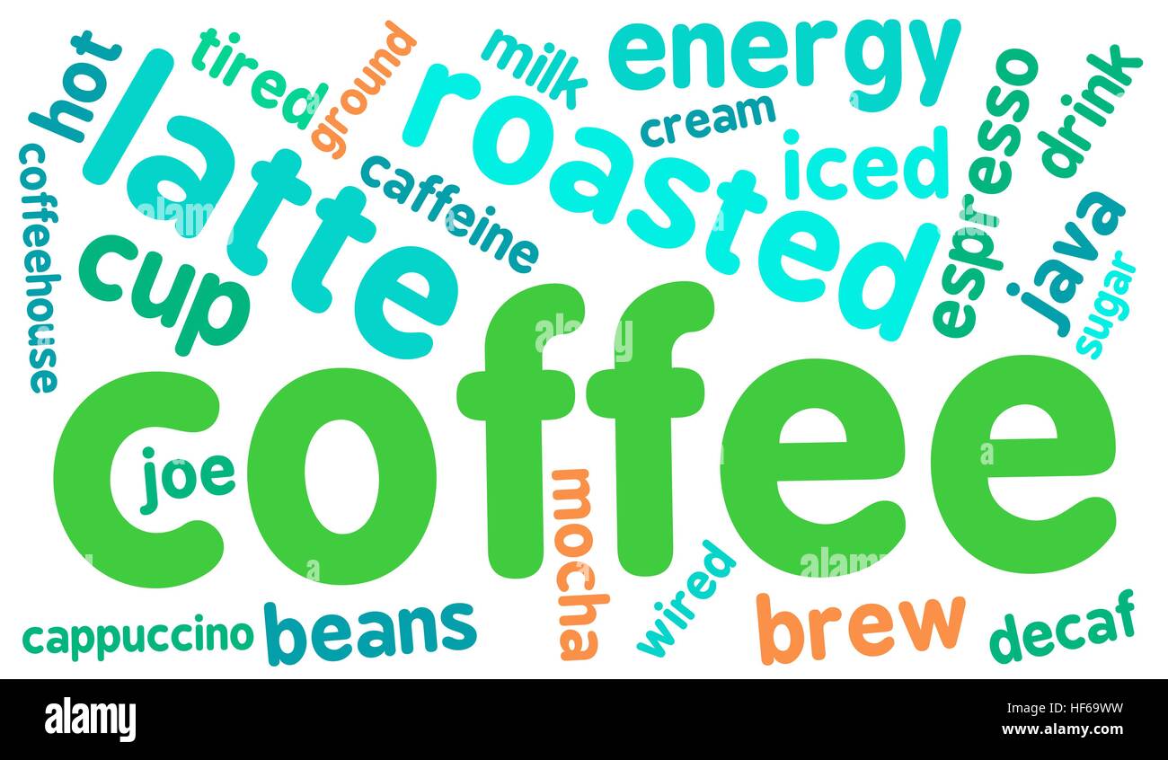 Coffee word cloud on a white background Stock Vector Image & Art - Alamy