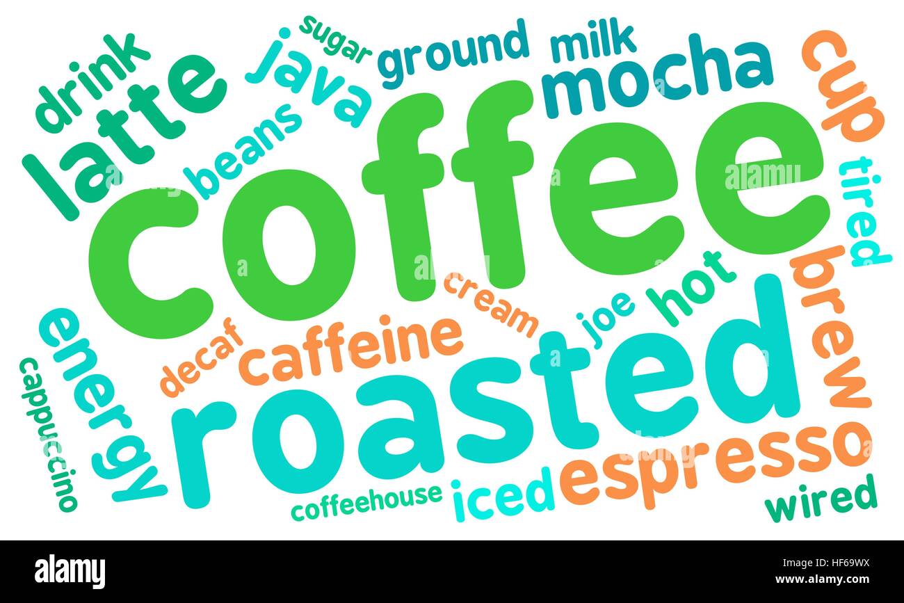 Coffee word cloud on a white background Stock Vector Image & Art - Alamy