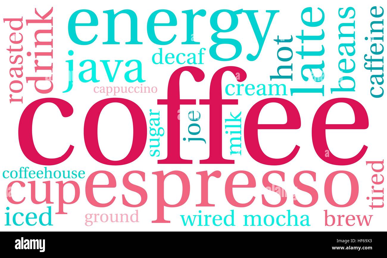 Coffee word cloud on a white background Stock Vector Image & Art - Alamy