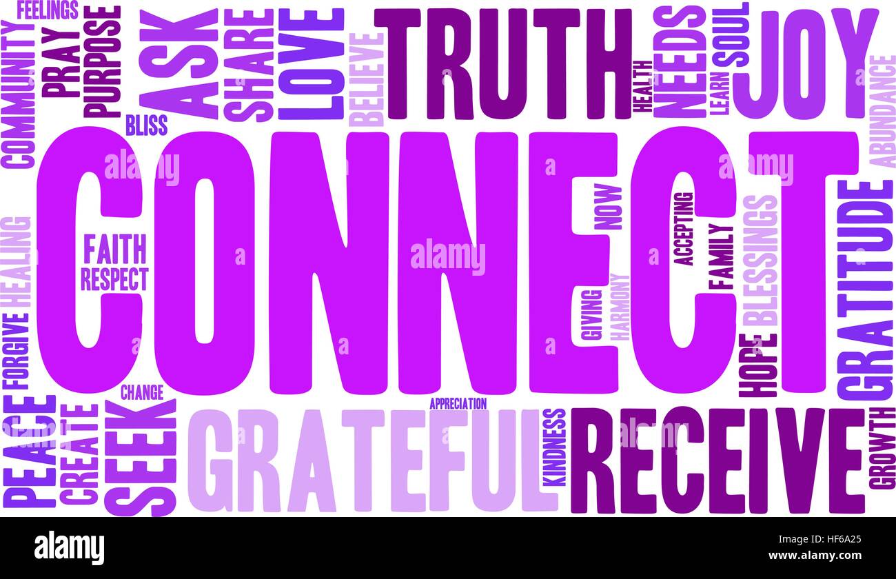 Connect word cloud on a white background Stock Vector Image & Art - Alamy