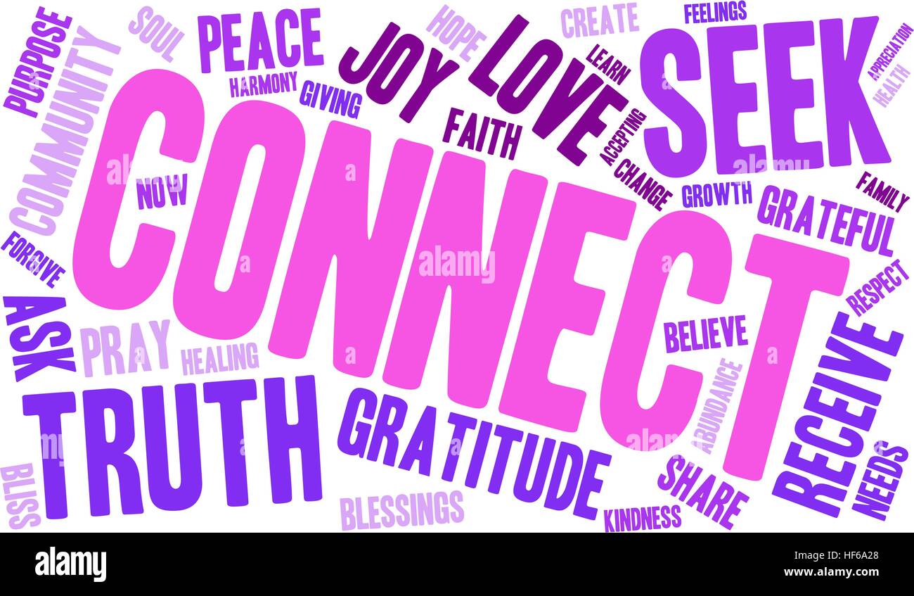 Connect word cloud on a white background Stock Vector Image & Art - Alamy