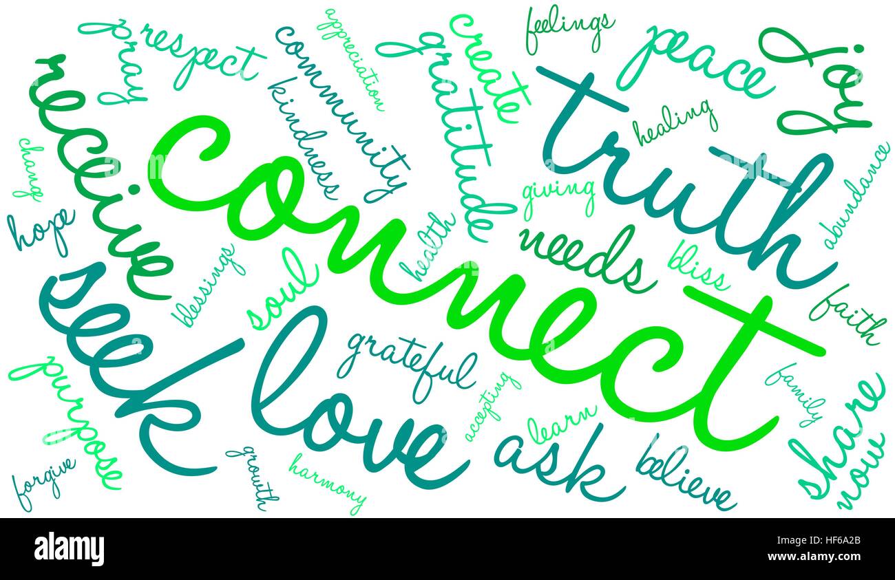 Connect word cloud on a white background Stock Vector Image & Art - Alamy