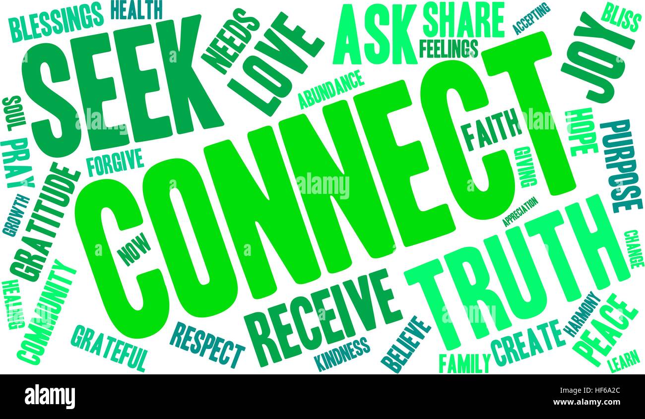 Connect word cloud on a white background Stock Vector Image & Art - Alamy