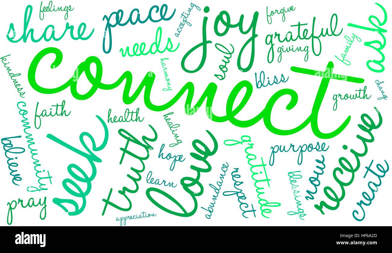 Connect word cloud on a white background Stock Vector Image & Art - Alamy