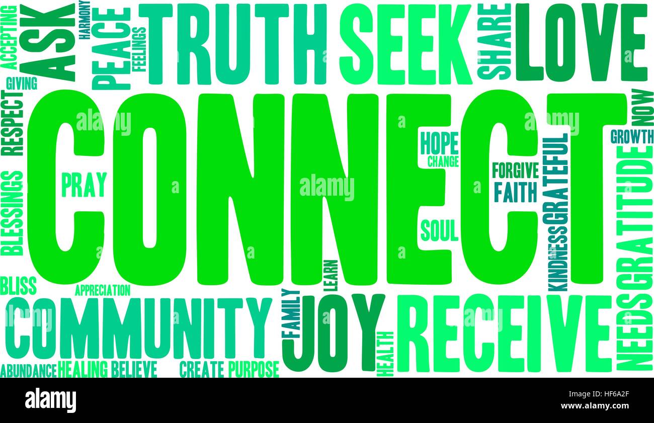 Connect word cloud on a white background Stock Vector Image & Art - Alamy