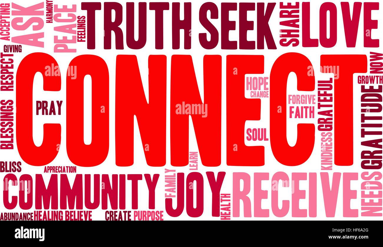 Connect word cloud on a white background Stock Vector Image & Art - Alamy