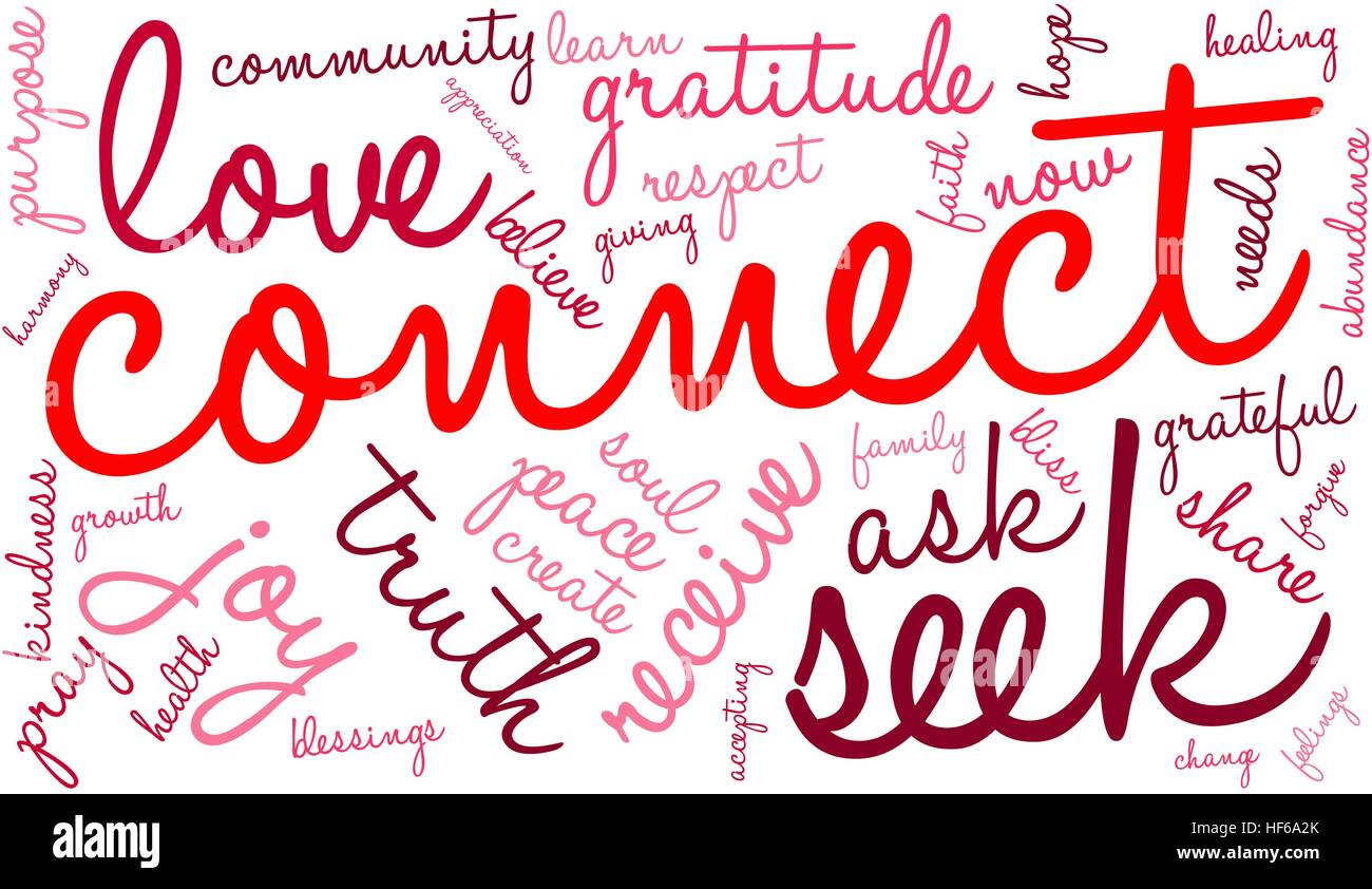 Connect word cloud on a white background Stock Vector Image & Art - Alamy