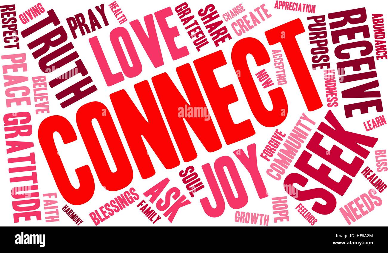 Connect word cloud on a white background Stock Vector Image & Art - Alamy