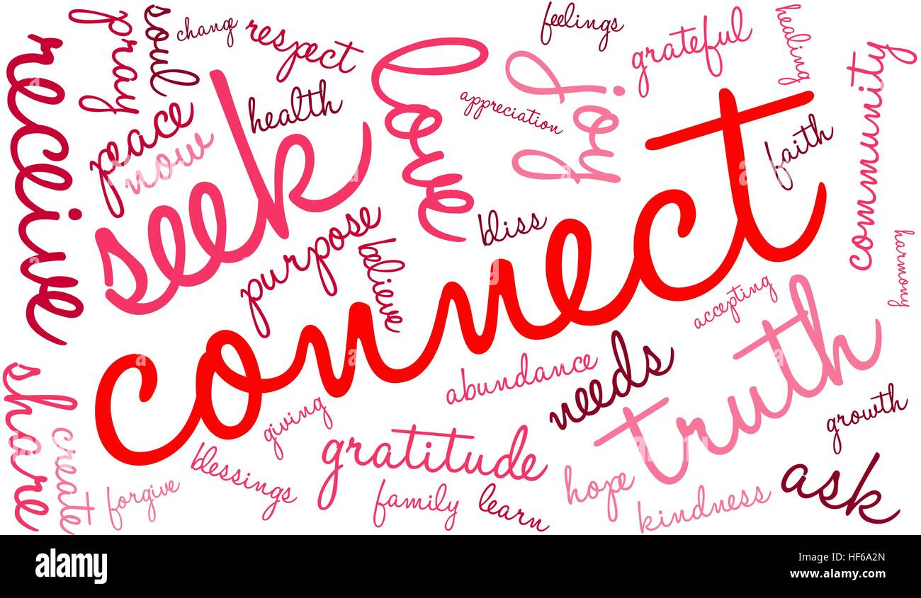 Connect word cloud on a white background Stock Vector Image & Art - Alamy