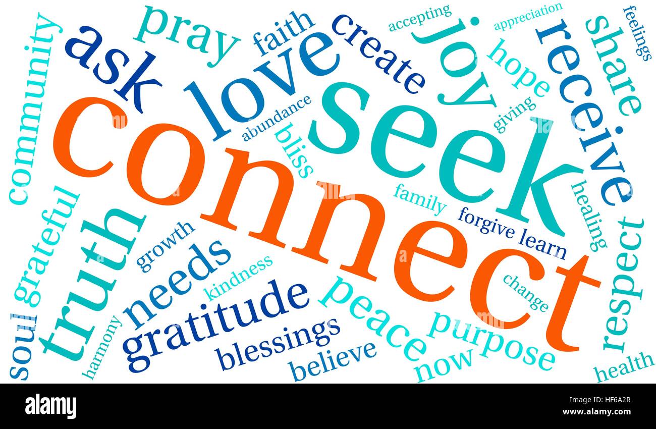 Connect word cloud on a white background Stock Vector Image & Art - Alamy