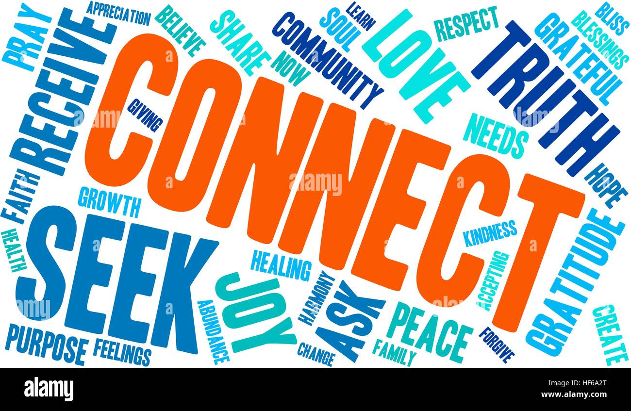 Connect word cloud on a white background Stock Vector Image & Art - Alamy