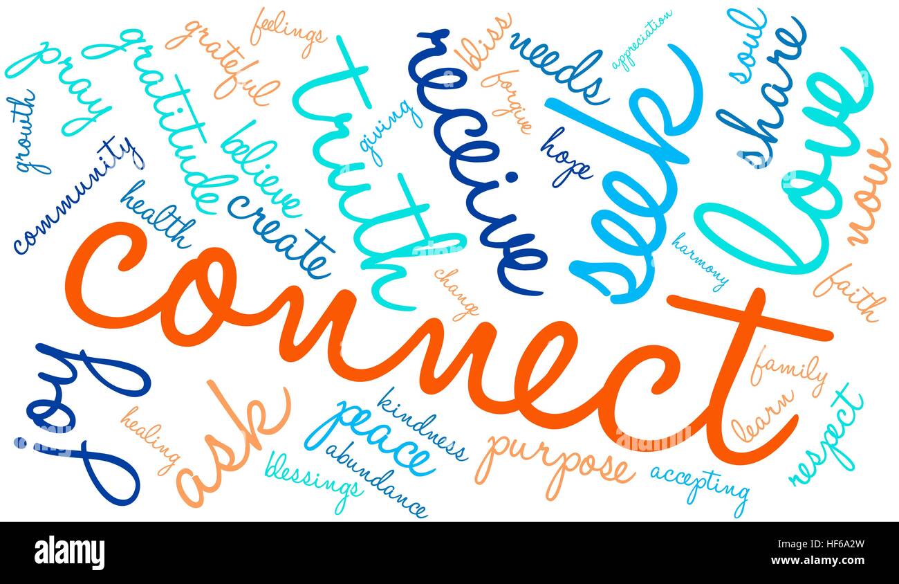 Connect word cloud on a white background Stock Vector Image & Art - Alamy