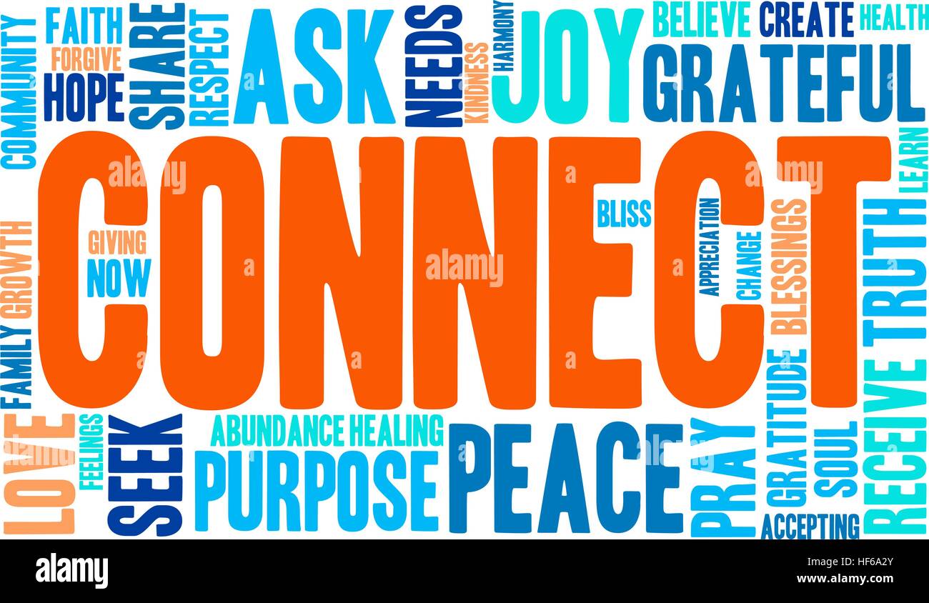 Connect word cloud on a white background Stock Vector Image & Art - Alamy