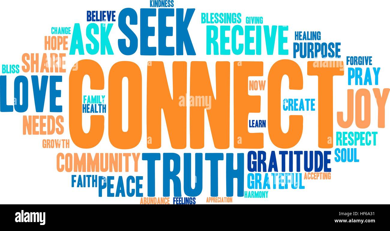 Connect word cloud on a white background Stock Vector Image & Art - Alamy