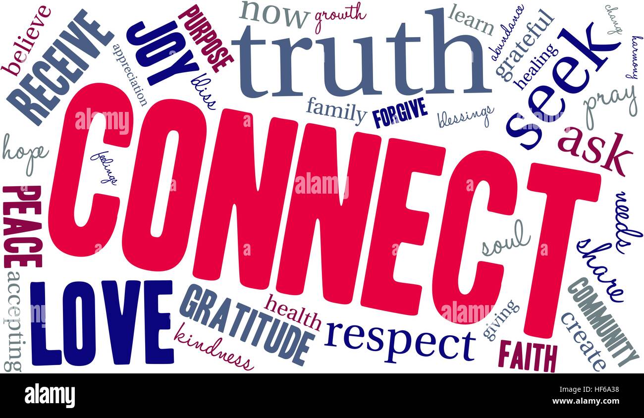 Connect word cloud on a white background Stock Vector Image & Art - Alamy