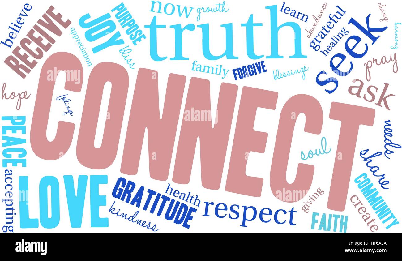 Connect word cloud on a white background Stock Vector Image & Art - Alamy