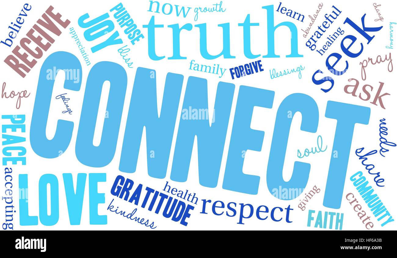 Connect word cloud on a white background Stock Vector Image & Art - Alamy