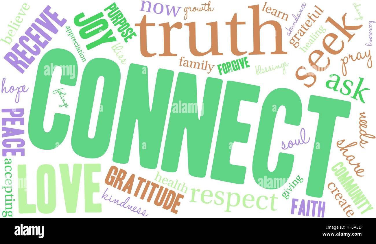 Connect word cloud on a white background Stock Vector Image & Art - Alamy