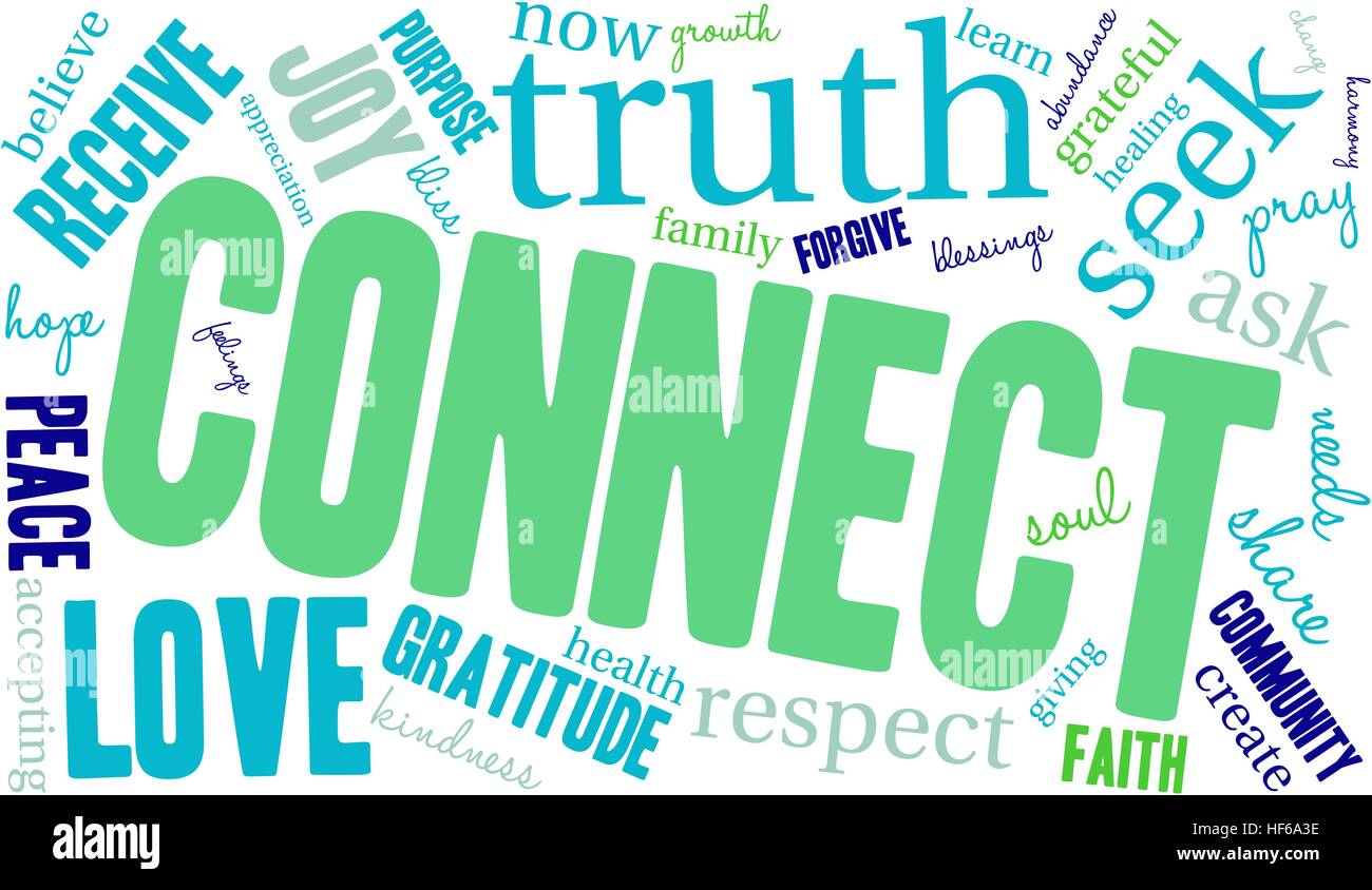 Connect word cloud on a white background Stock Vector Image & Art - Alamy